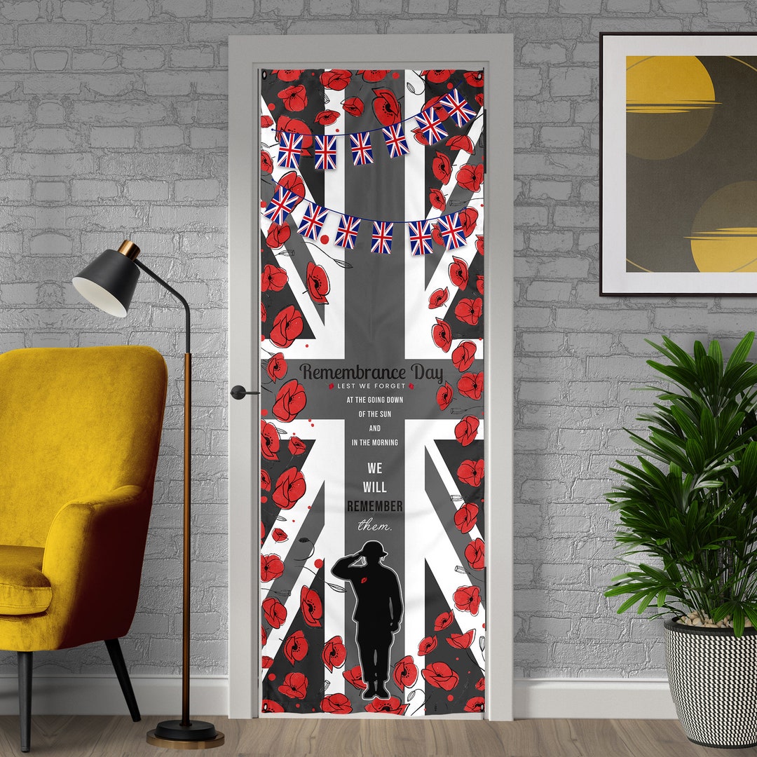 Remembrance Day Poppy Door Banner - British Legion Donation - Etsy