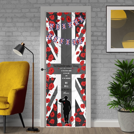 Remembrance Day Poppy Frame Door Banner Poppy Party - Etsy