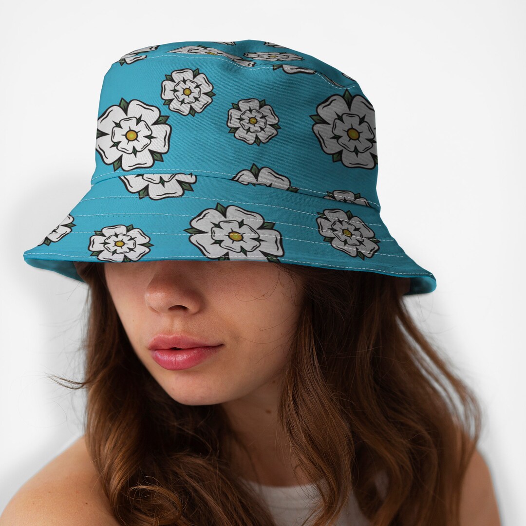 Yorkshire Rose Bucket Hat - Fashion Sun Cap Packable Outdoor Fisherman ...