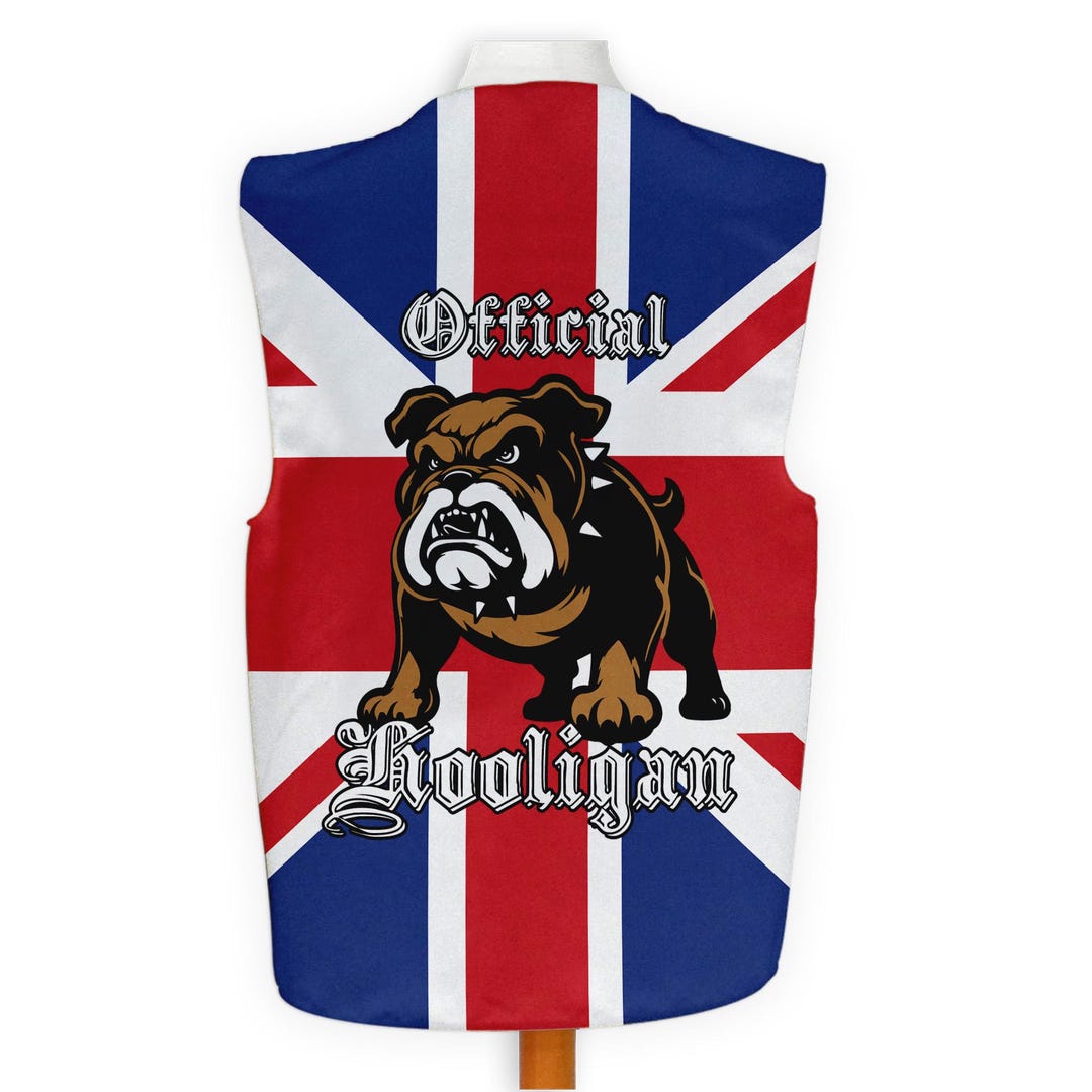 Angry British Bulldog Union Jack Design Waistcoat - Fancy Dress - Party ...