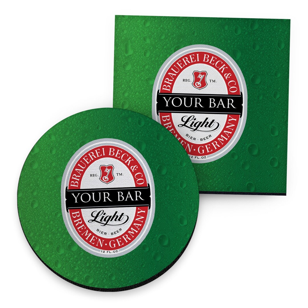 Personalised Green Lager Design - Drinks Coaster - Round or Square - Etsy