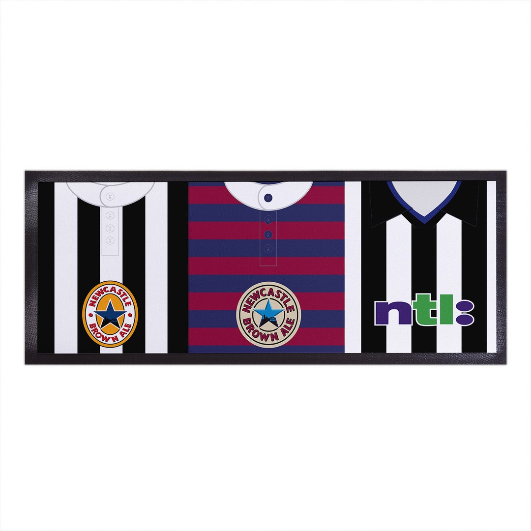 Newcastle Retro Football Shirts - Personalised Bar Runner or Table Mat ...