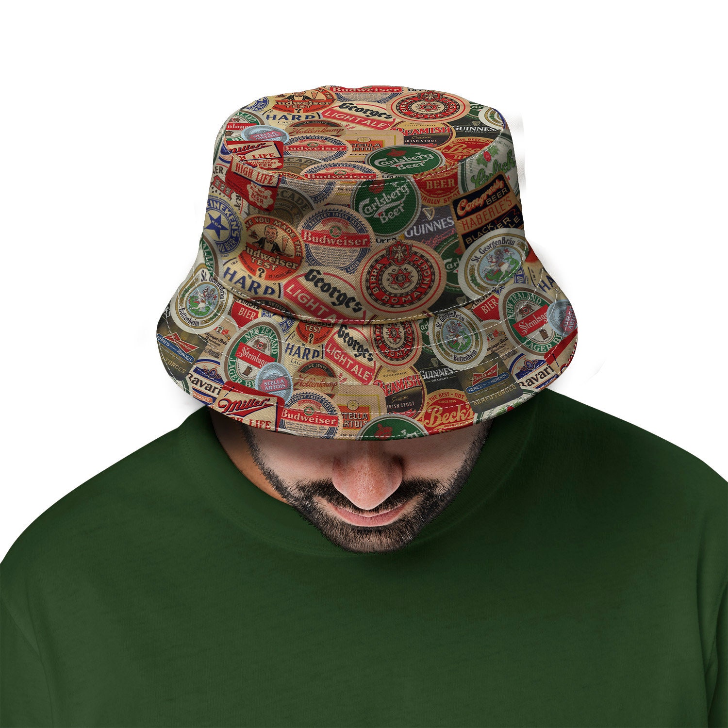 Beer Labels Bucket Hat - Fashion Sun Cap Packable Outdoor Fisherman Hat ...