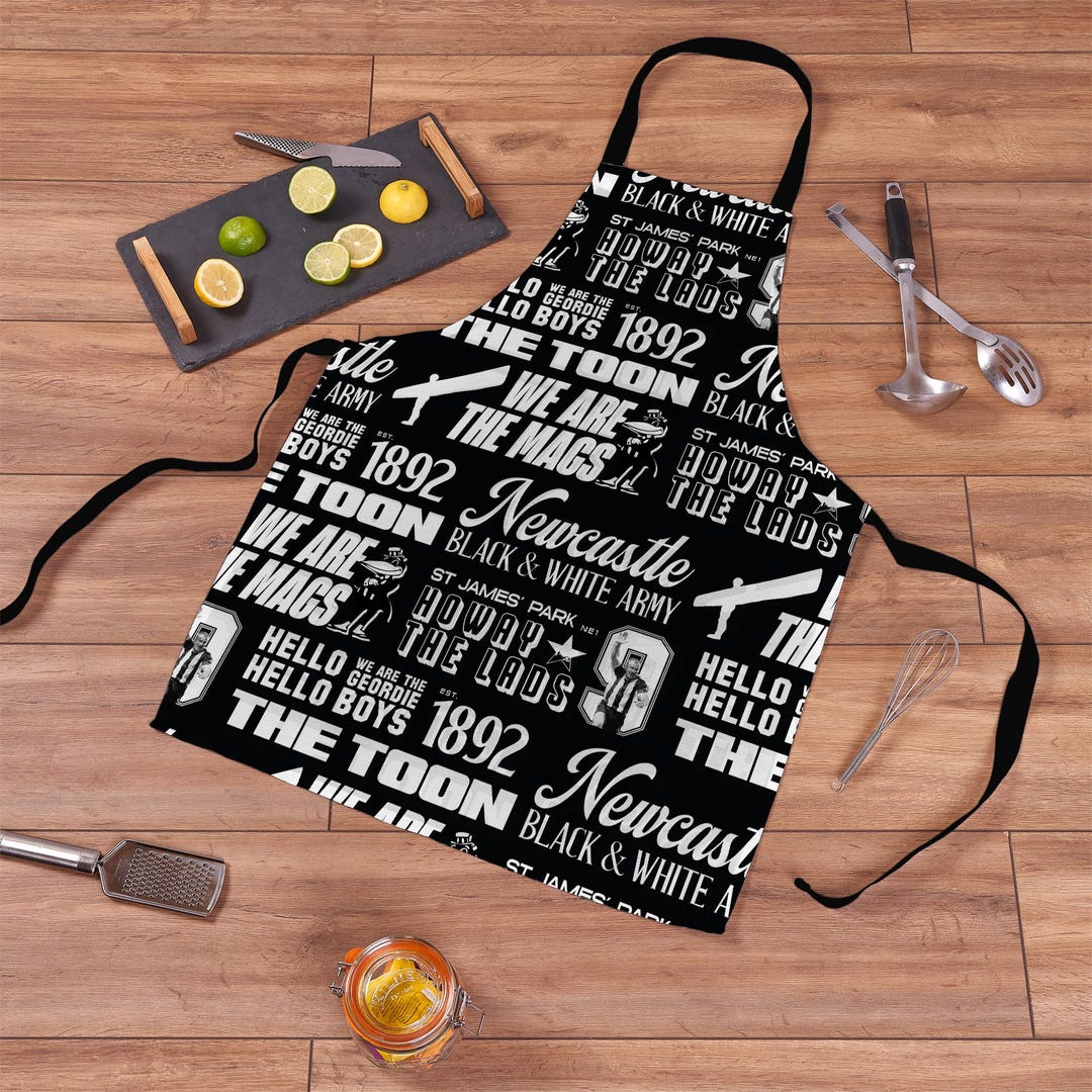 Newcastle - Word Montage - Black & White - Adults Apron - Etsy