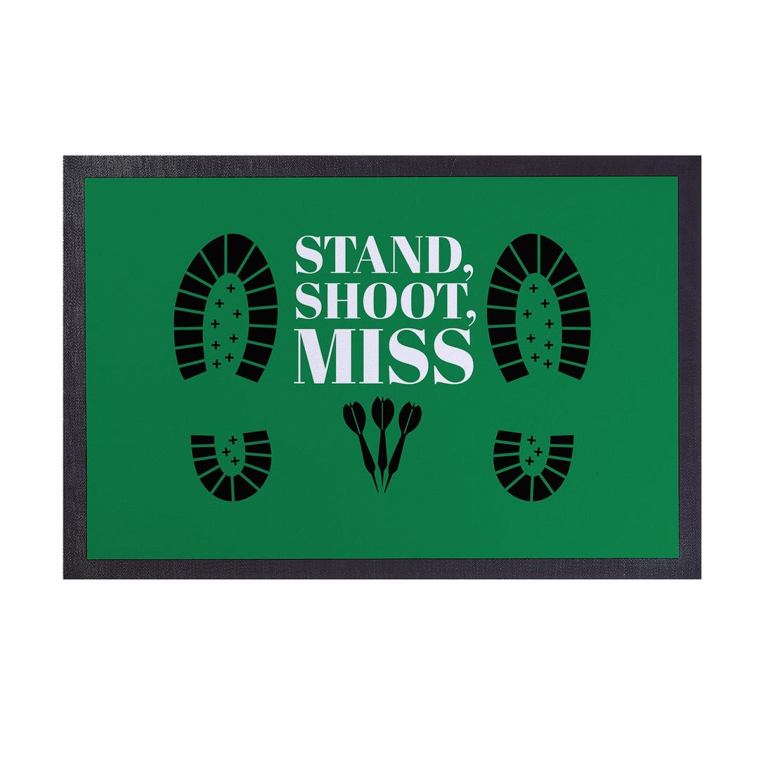 Green Stand Here Shoot Miss Darts - Door Mat - 60cm X 40cm - Etsy