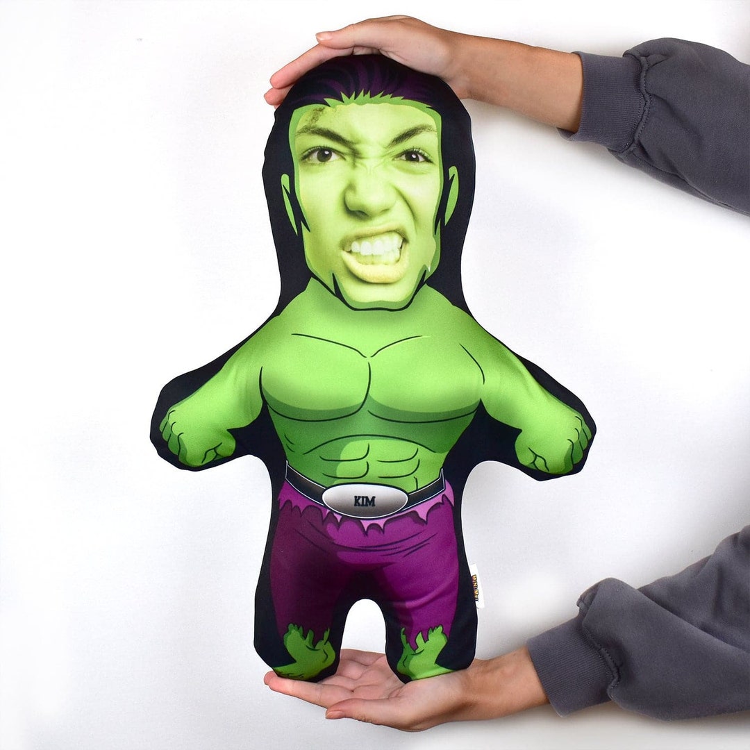 Cartoon Green Super Hero Mini Me™ Photo Doll / Face Teddy Novelty Gift ...