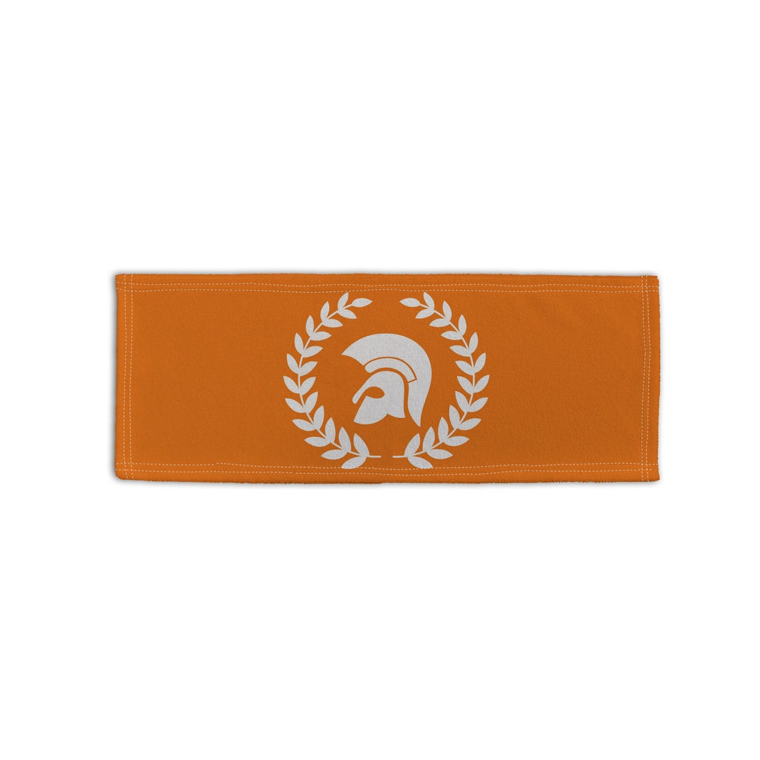 Orange Trojan Laurel Leaf Design Microfibre Bar Towel Man Cave Pub Beer ...