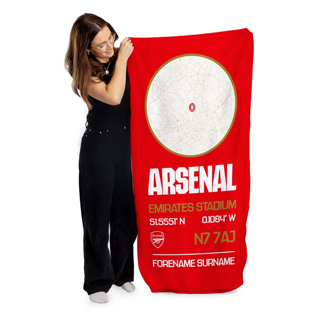 Arsenal FC Map Red Beach Towel 150cm X 75cm Officially Licenced - Etsy