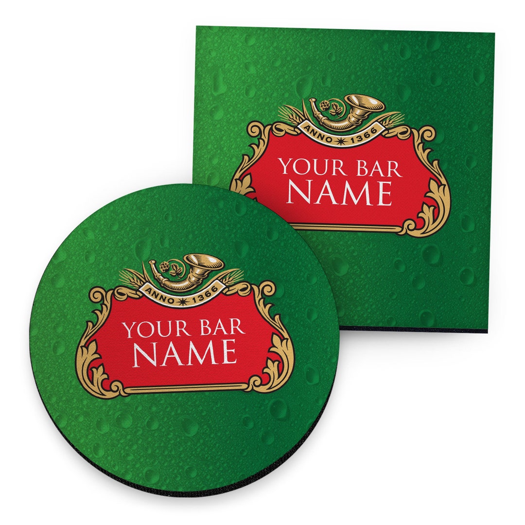 Personalised Green Beer Label Design Drinks Coaster Round or Square - Etsy