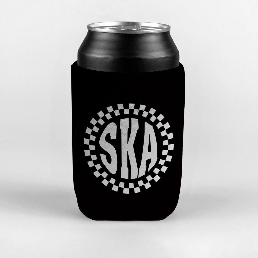 Ska Black & White Checks Design - Drink Can Cooler - Etsy