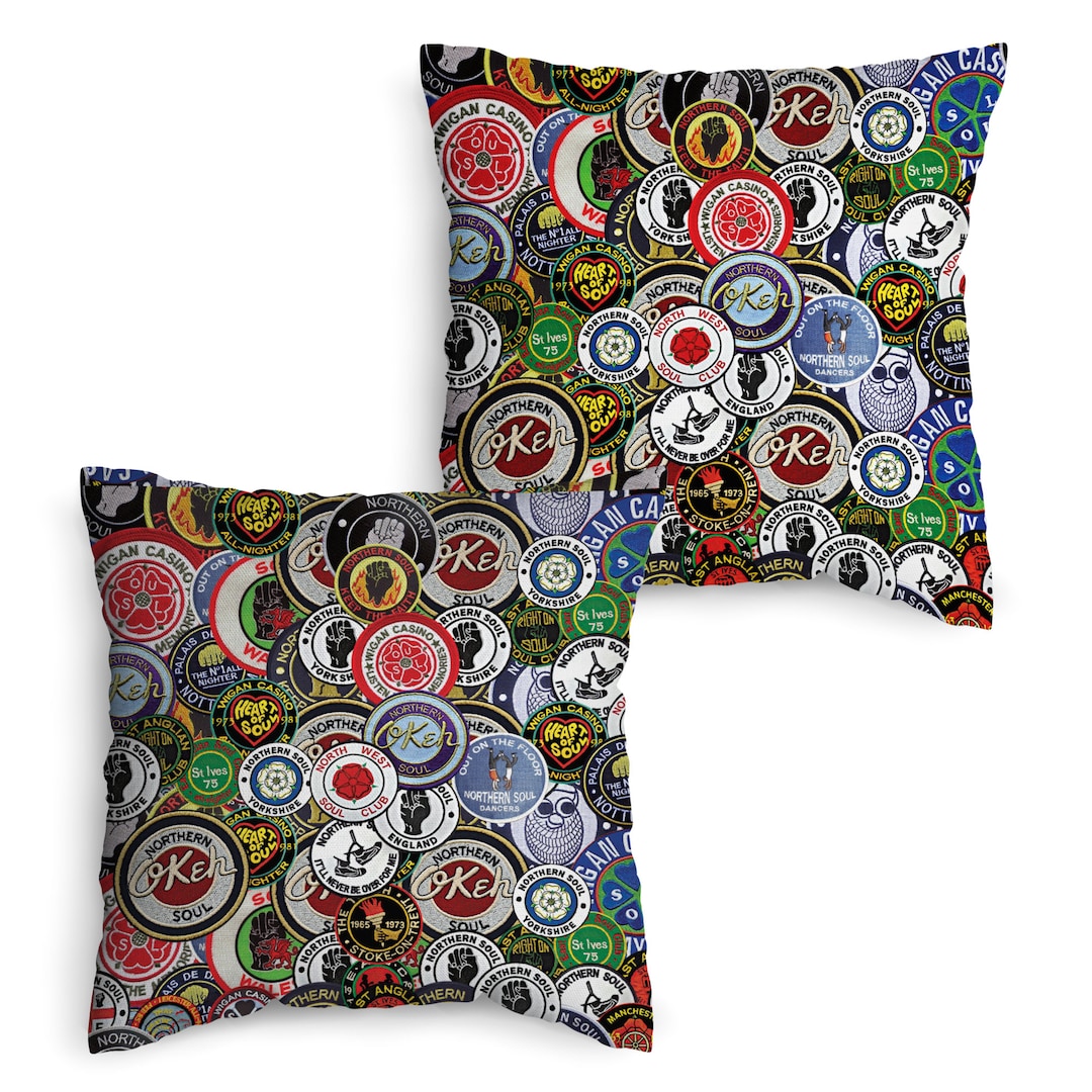 Northern Soul Patches - 18" Decorative Cushion - Etsy