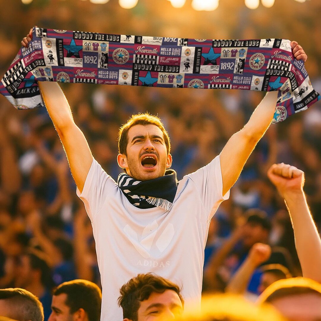 Newcastle History Montage - Soft Fleece Football Scarf - Etsy