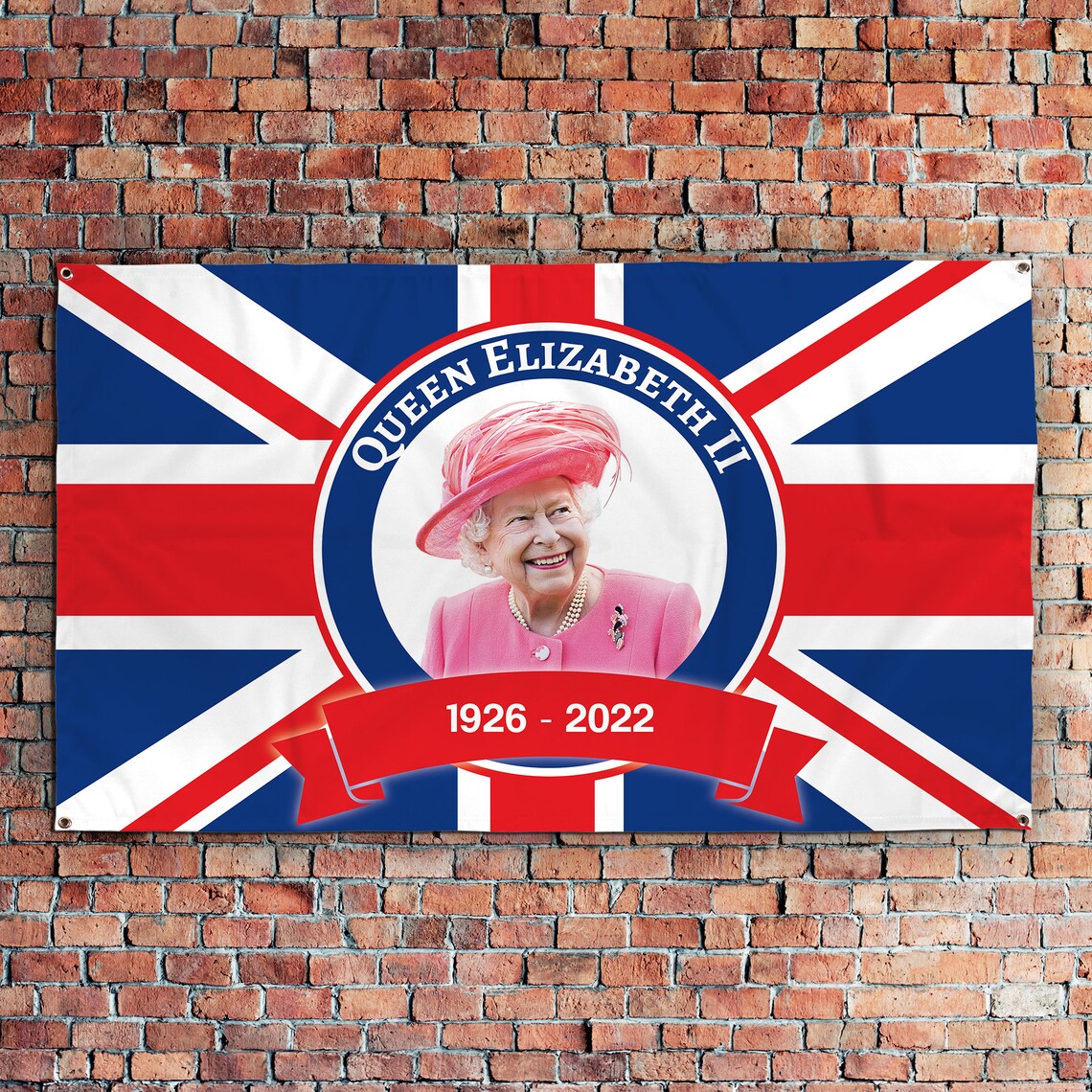 Queen Elizabeth II Commemorative - Queen Union Jack - Banner - 5x3 - Etsy