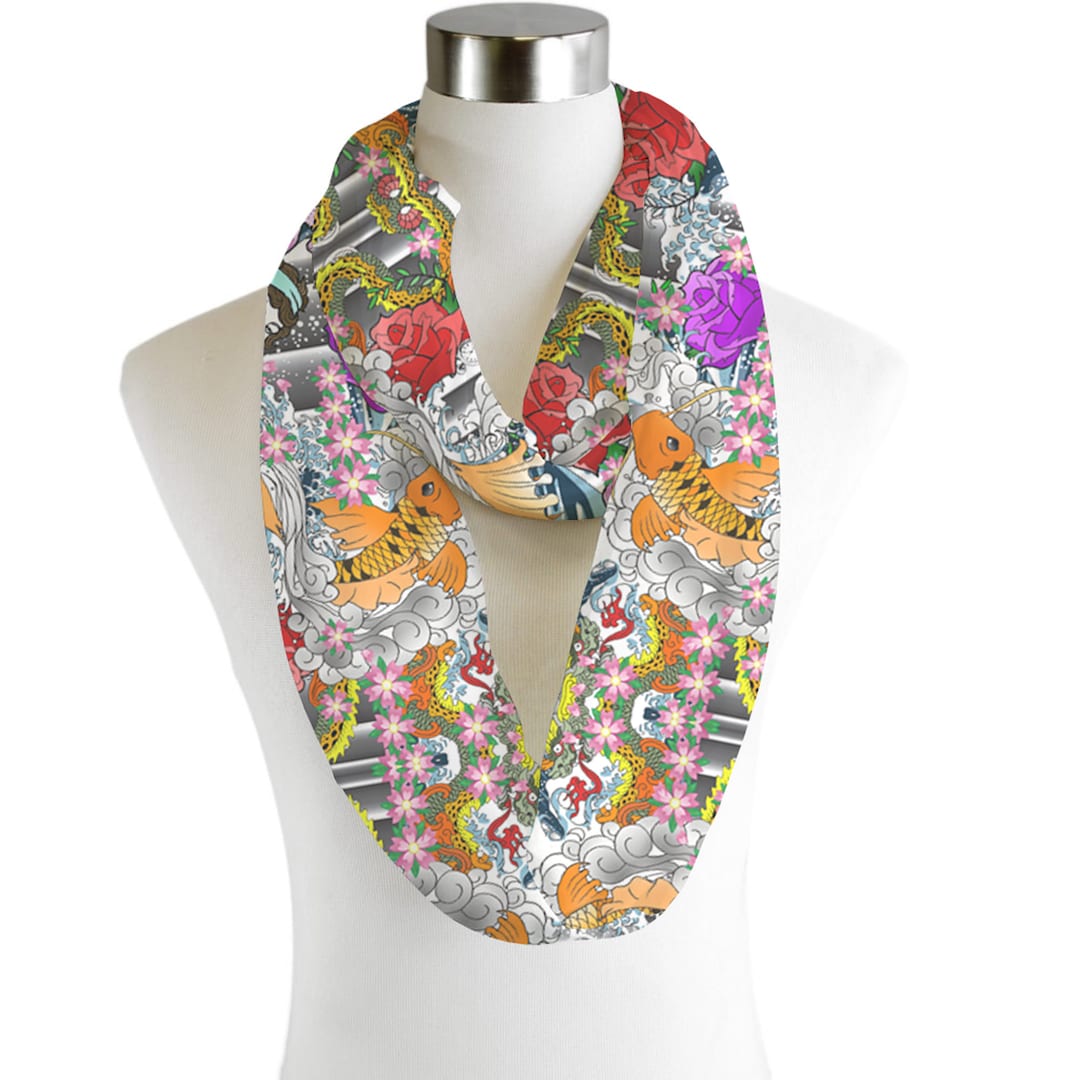 Colourful Tattoo Design | Infinity Chiffon Scarf | Fashion Accessories ...