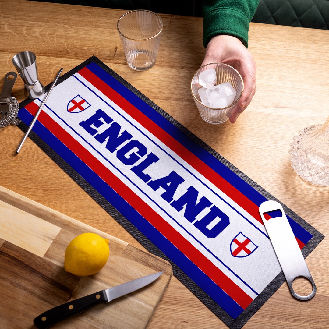 ENGLAND - Euro's - Retro Mat - Bar Runner - Bar Mat - Barware - Mancave ...