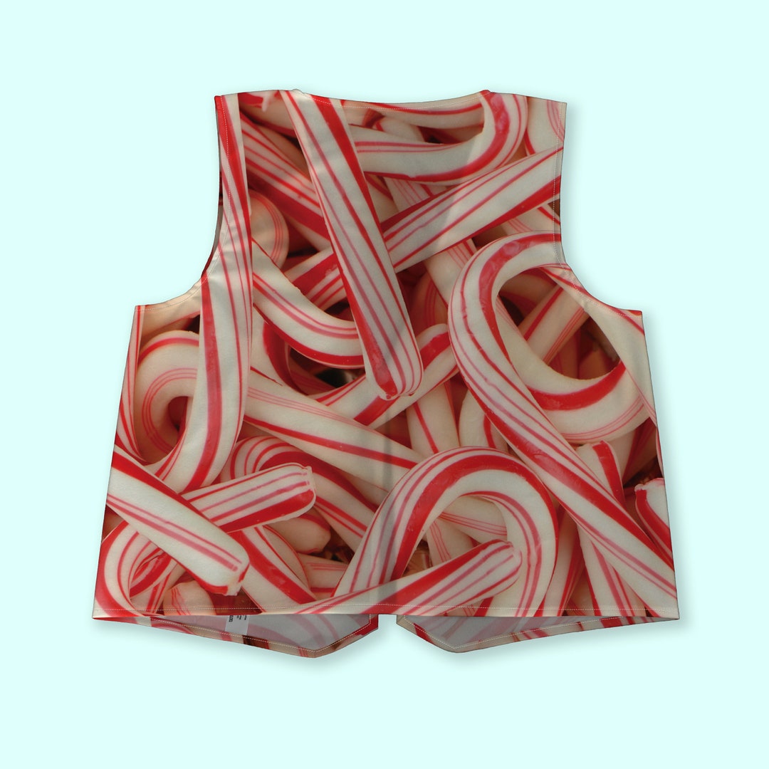 Christmas Candy Canes Waistcoat | Fancy Dress | Novelty Party Dress Up ...