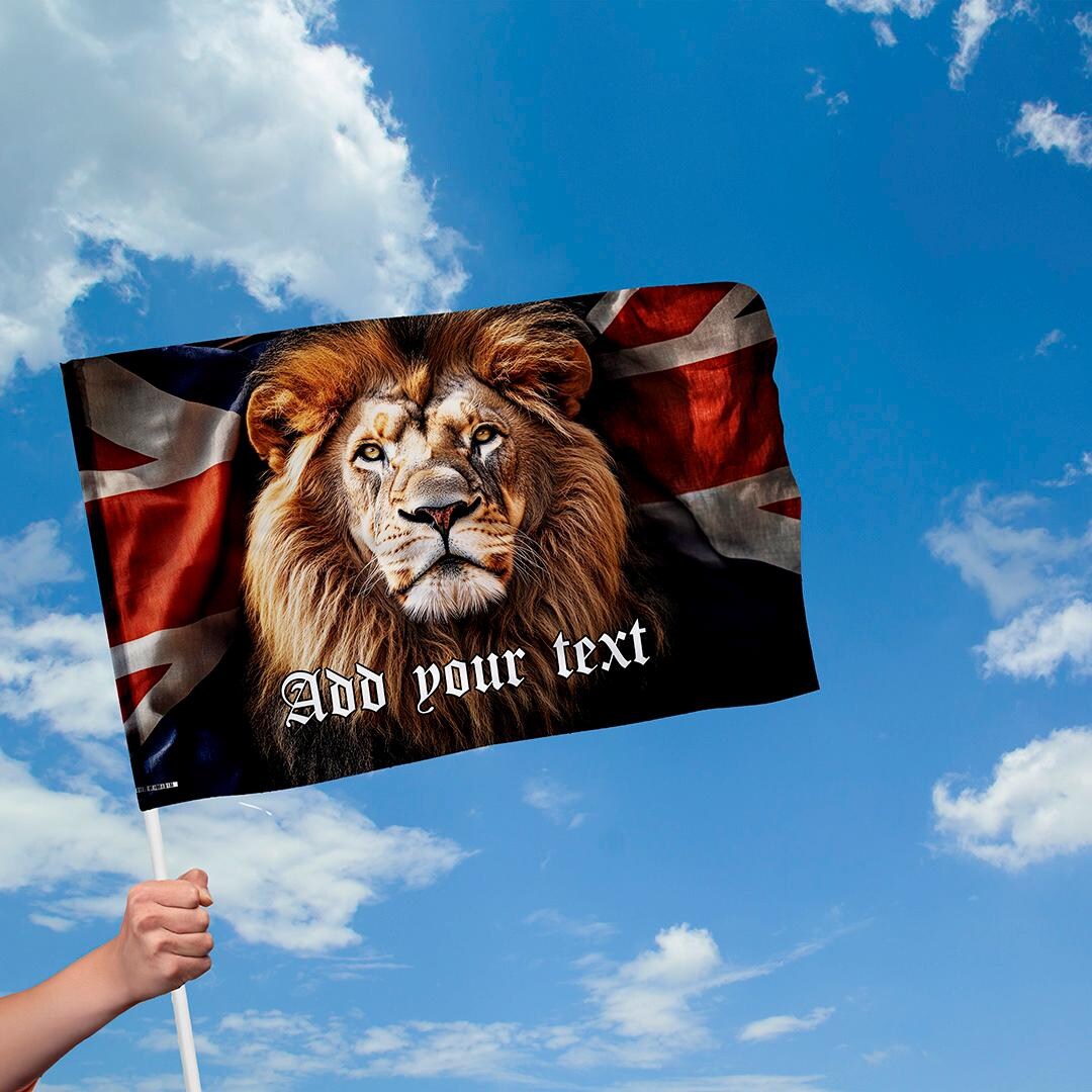 Personalised England Lions Head Flag With Sleeve - 4 Sizes Available ...