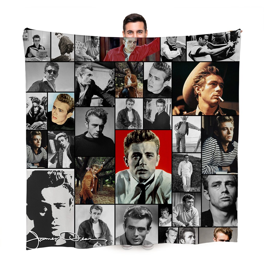 James Dean Celebrity Montage Fleece Throw Blanket | 150cm X 150cm Large ...