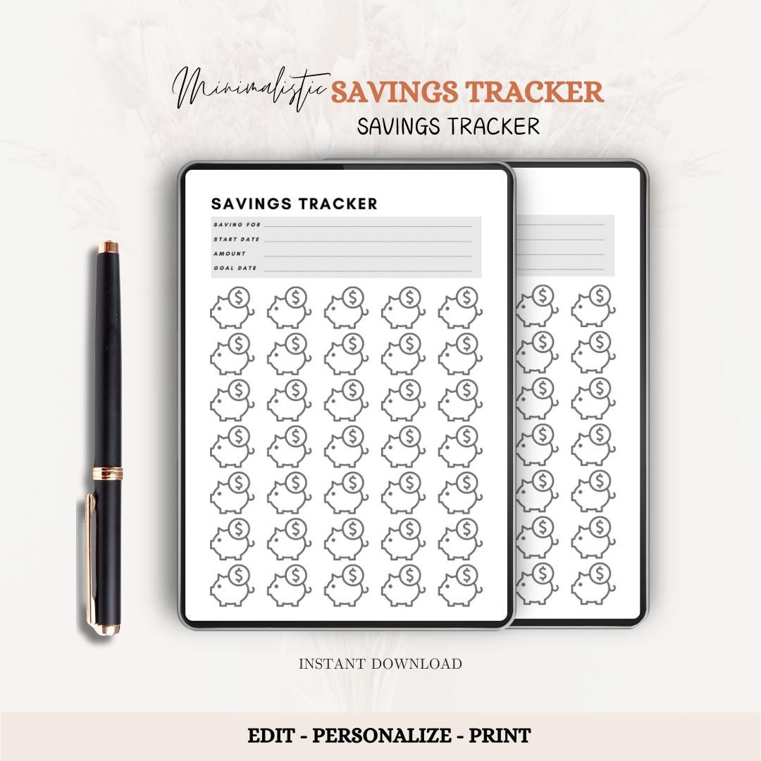 Savings Tracker, Personal Finance Planner, Budget Organizer, Money ...