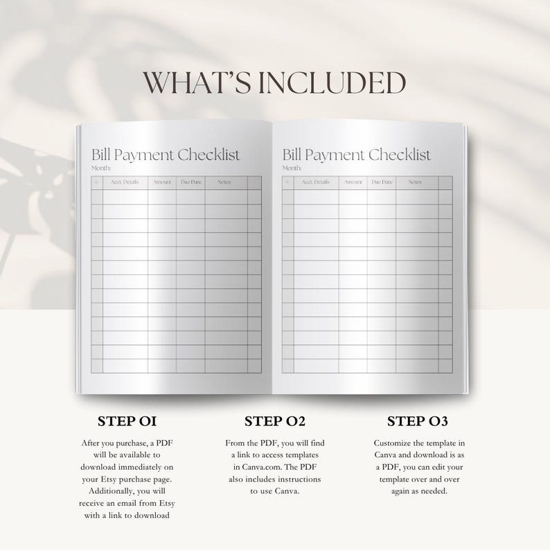 Bill Payment Checklist | Editable Excel and Google Spreadsheet Template ...