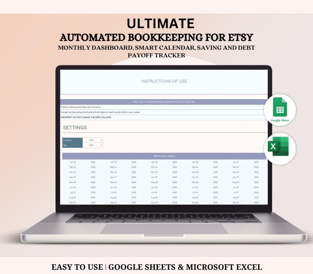 Etsy Seller Hub Excel Spreadsheet | Customizable Tracker for Sales ...