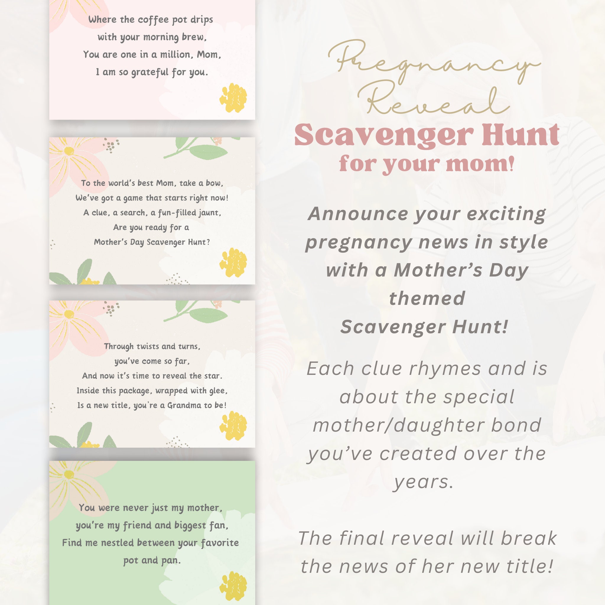 Editable Mother's Day Scavenger Hunt Template, Printable Grandmother ...