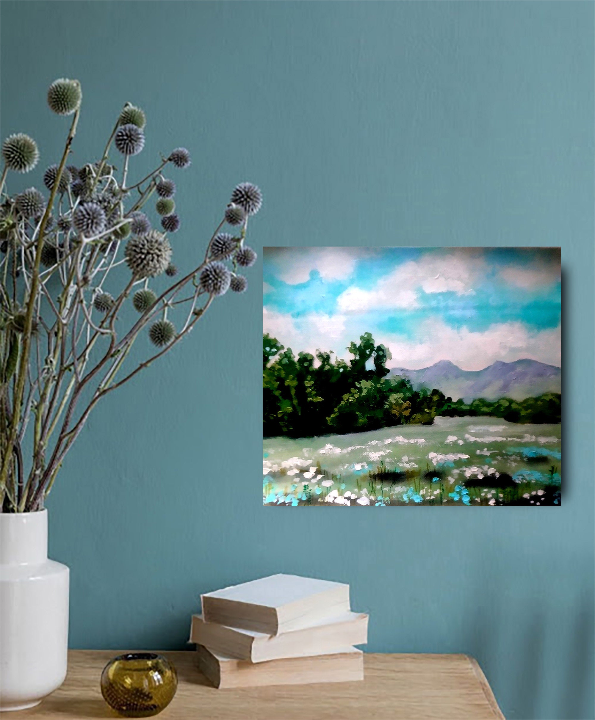 Montana Landscape Preppy Painting Field Hand Painted Original Art Oil ...