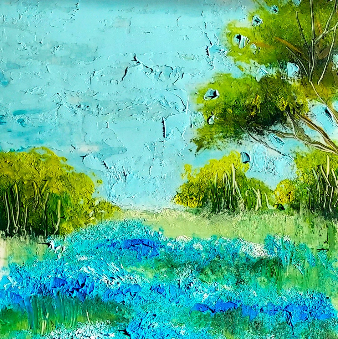 Floral Preppy Painting Nature Original Art Oil Impasto Canvas Palette ...