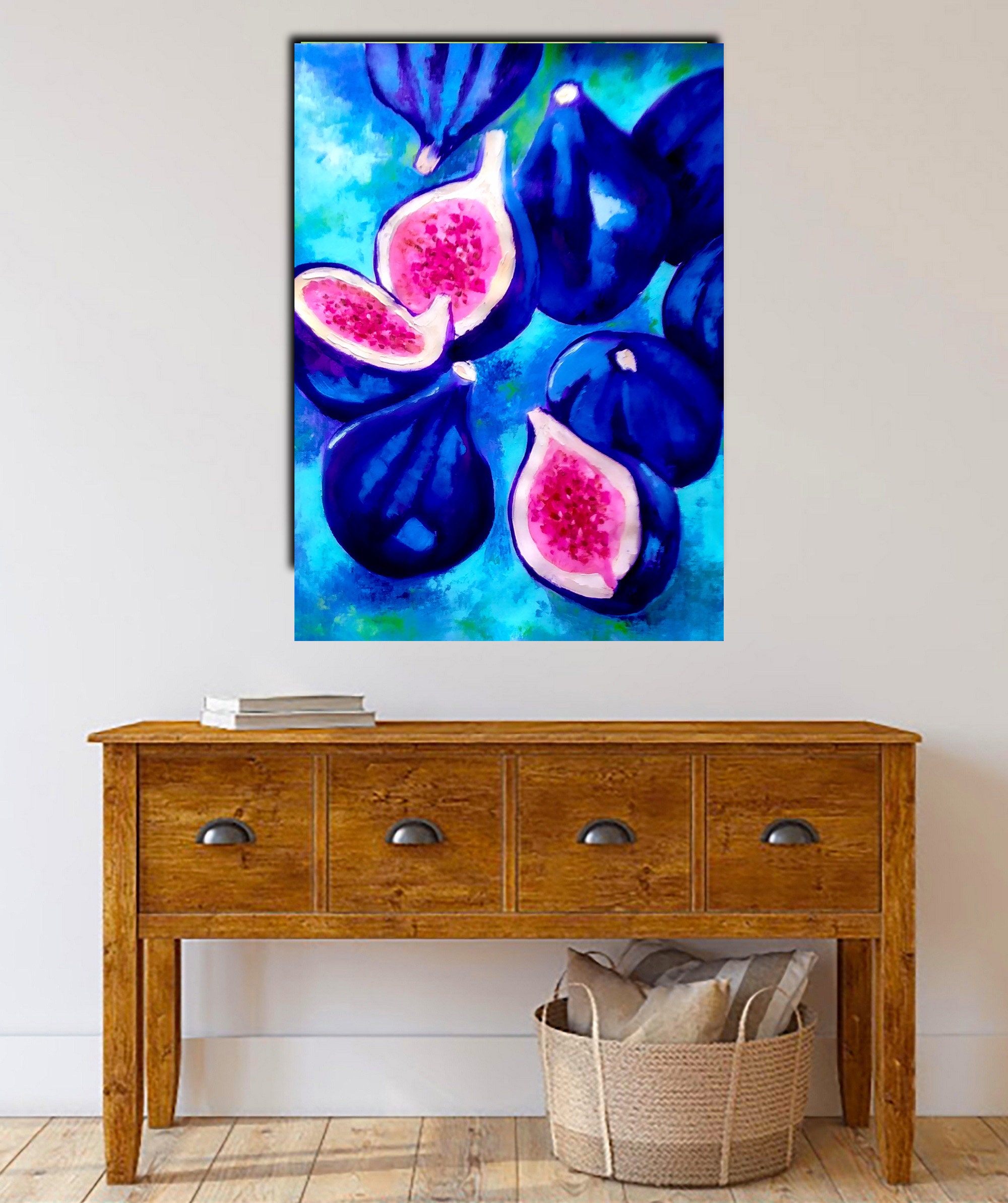 Purple Figs Preppy Painting Preppy Fruit Original Art Oil Impasto ...