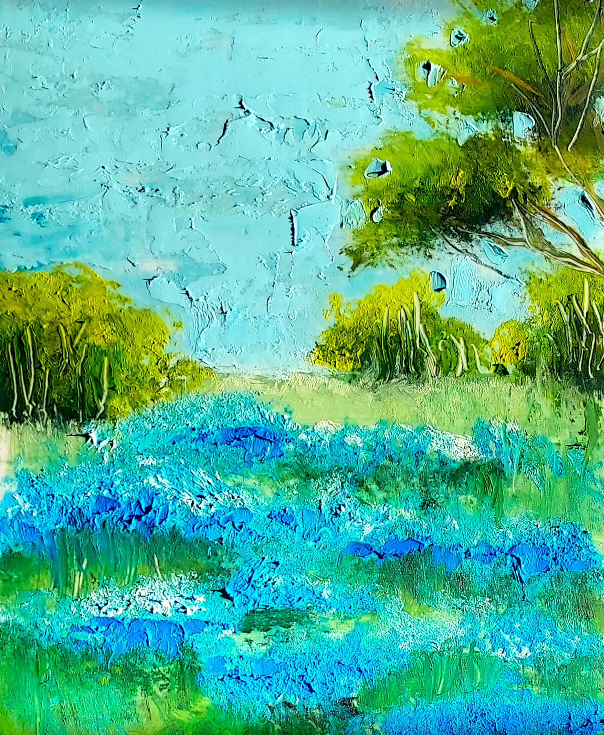 Floral Preppy Painting Nature Original Art Oil Impasto Canvas Palette ...