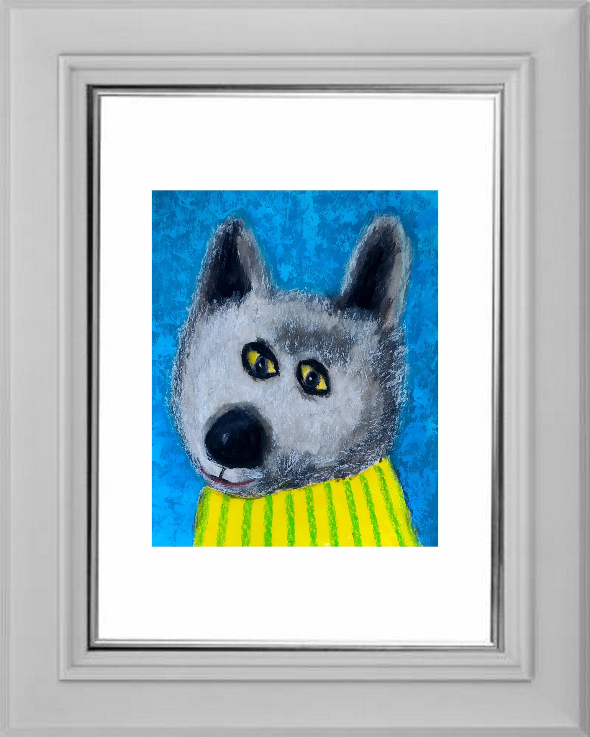 Kind Wolf Painting Animal Original Art Impasto Palette Knife - Etsy