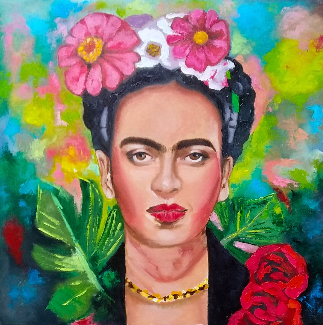 Mexican Women Painting Frida Kahlo Celebrated Female Original Art Oil ...