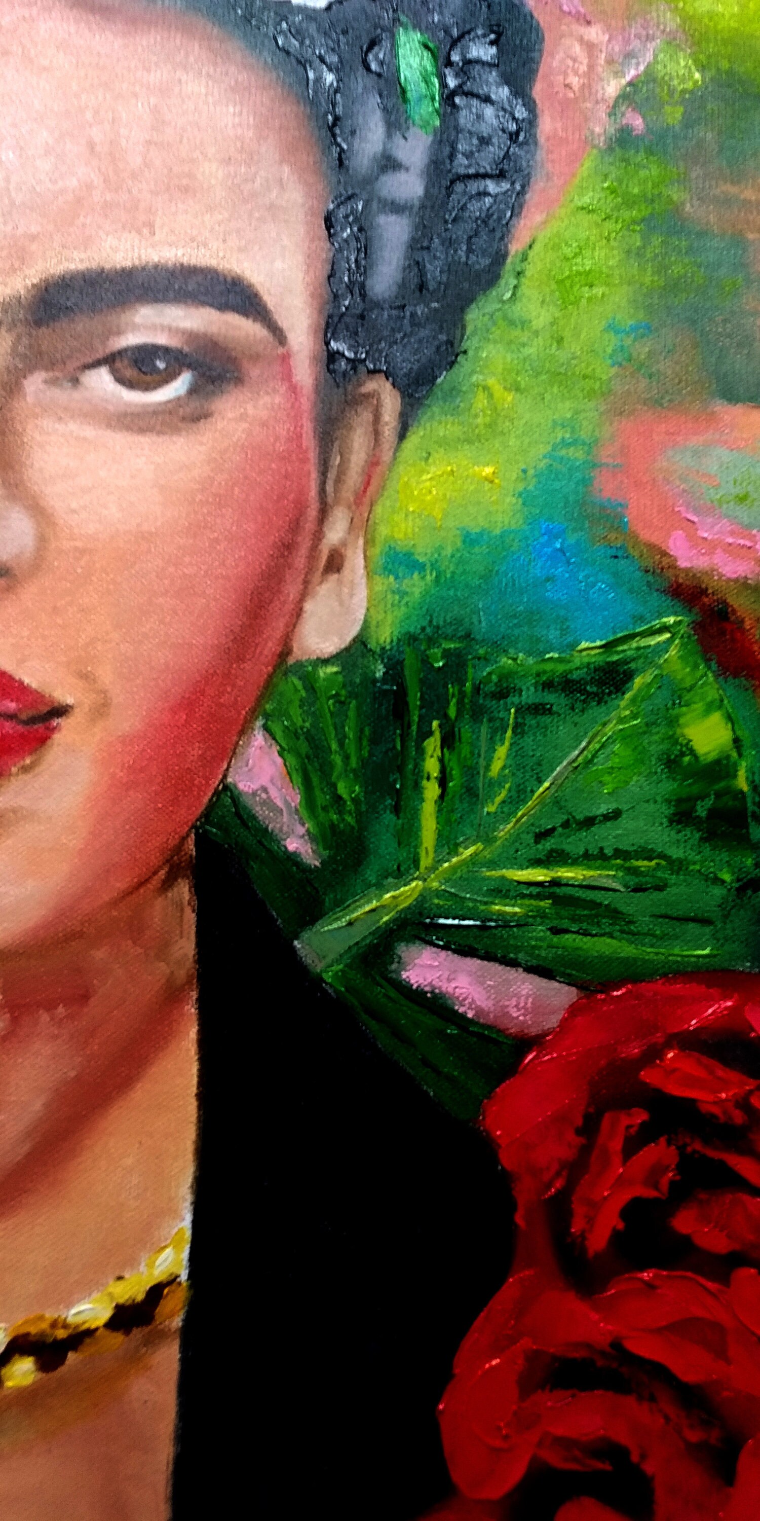 Mexican Women Painting Frida Kahlo Celebrated Female Original Art Oil ...