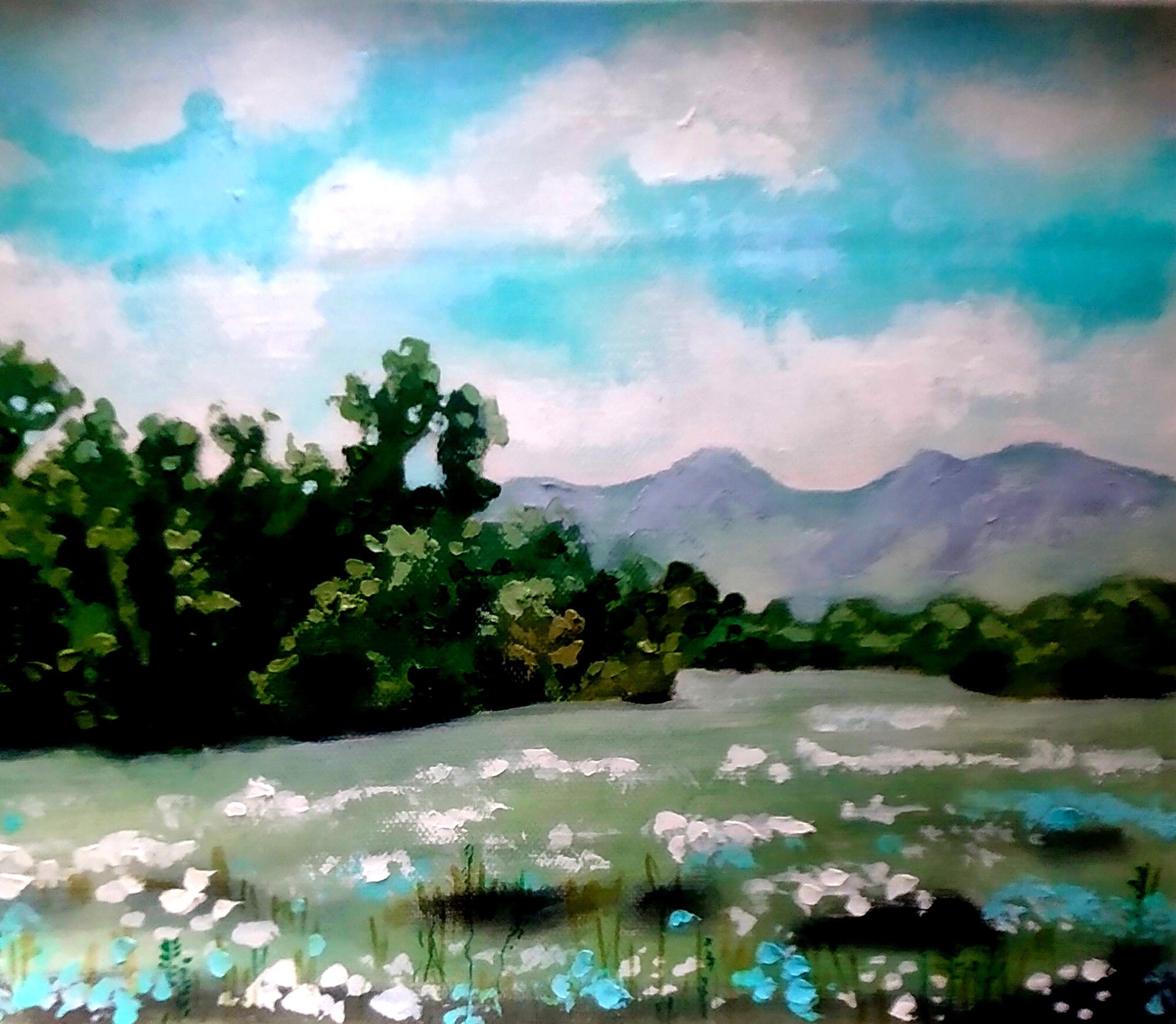 Montana Landscape Preppy Painting Field Hand Painted Original Art Oil ...