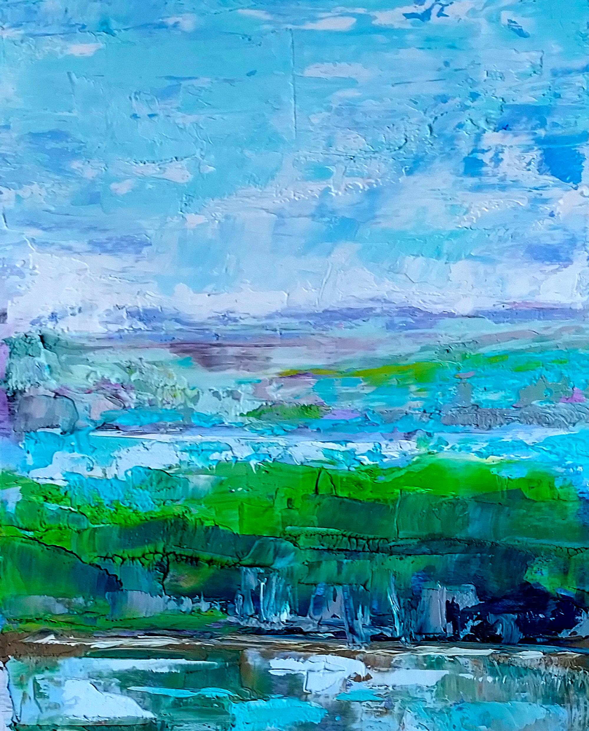 Mountain Painting Nature Original Oil Art Impasto Palette Knife ...