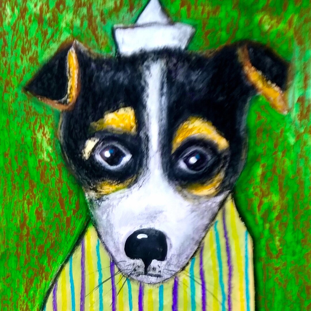 Dog Painting Animal Original Art Oil Impasto Palette Knife Dog ...