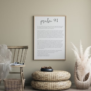 Psalm 91, Digital Download, Christian Poster Art, Bible Verse Wall Art ...