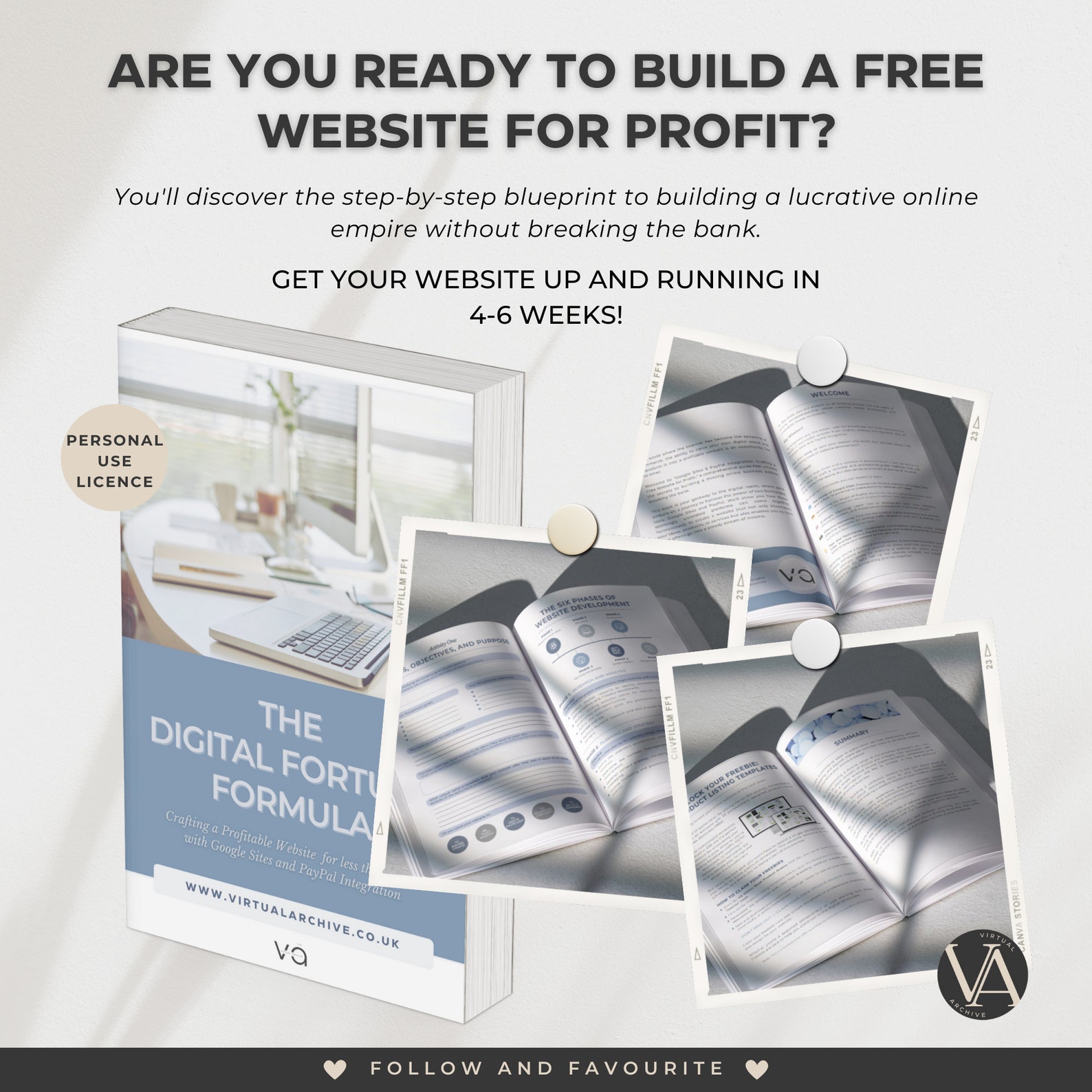 Build A Free Website Guide & Workbook Freebies Website Course Passive ...