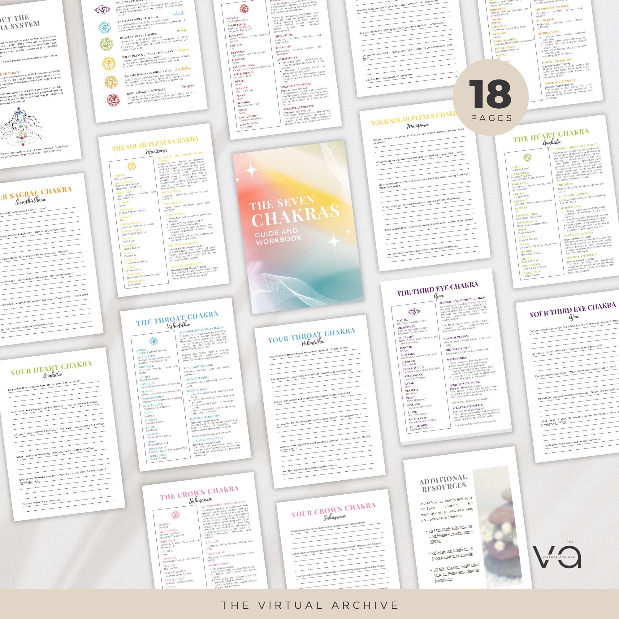 The 7 Chakra's Guide & Workbook Energy Work Spirituality Healing Reiki ...