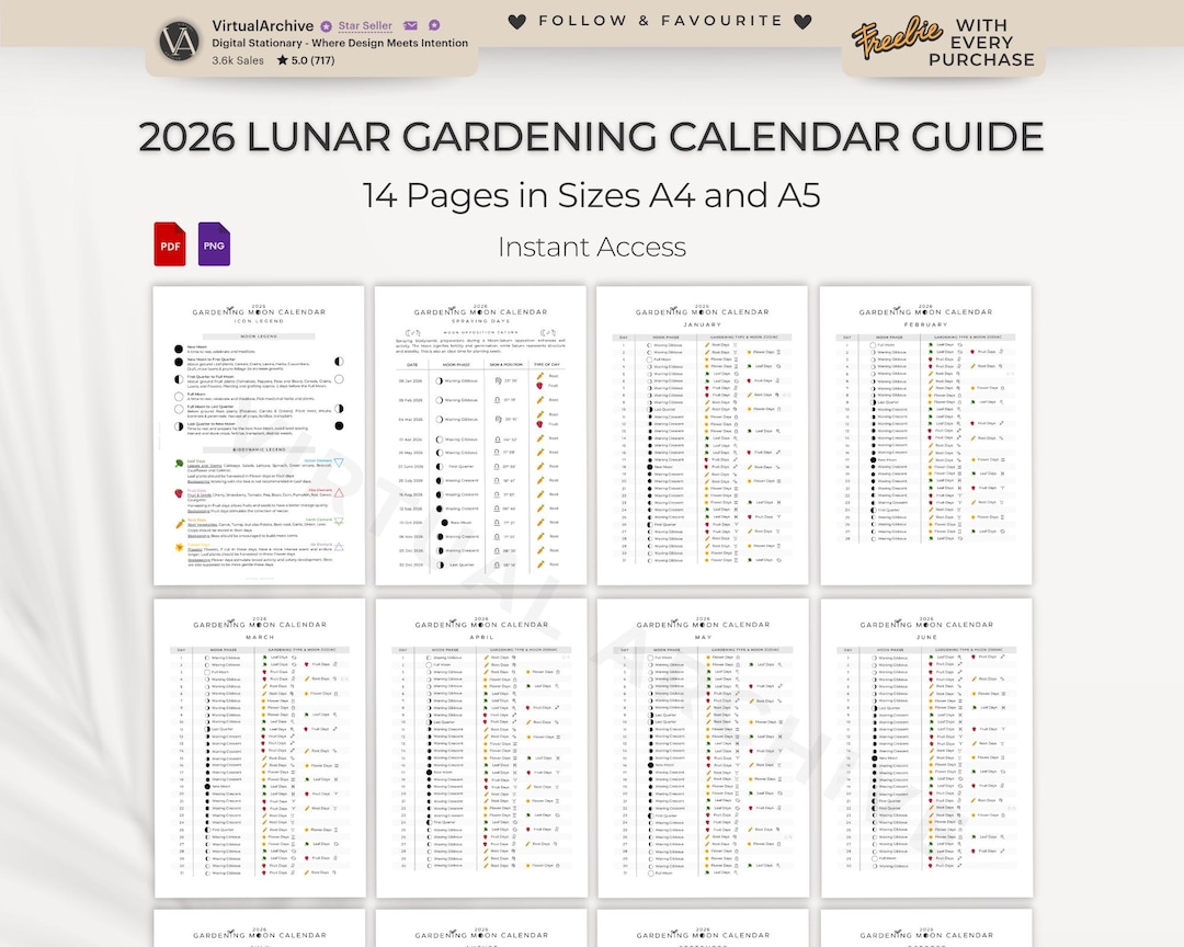 2026 Lunar Gardening Calendar Guide | Lunar Cycle | Plants | Nature | Spiritual | Retrogrades ...