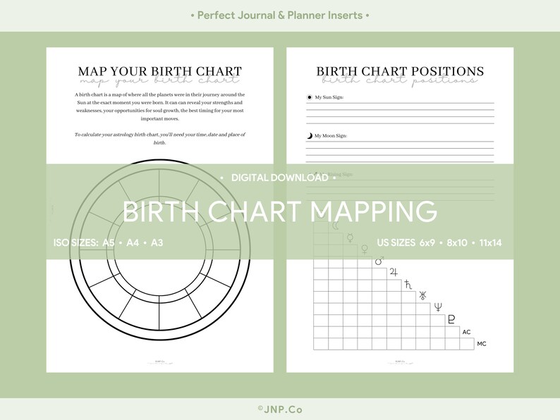 Birth Chart Mapping Natal Chart Cheat Sheet Astrology - Etsy UK