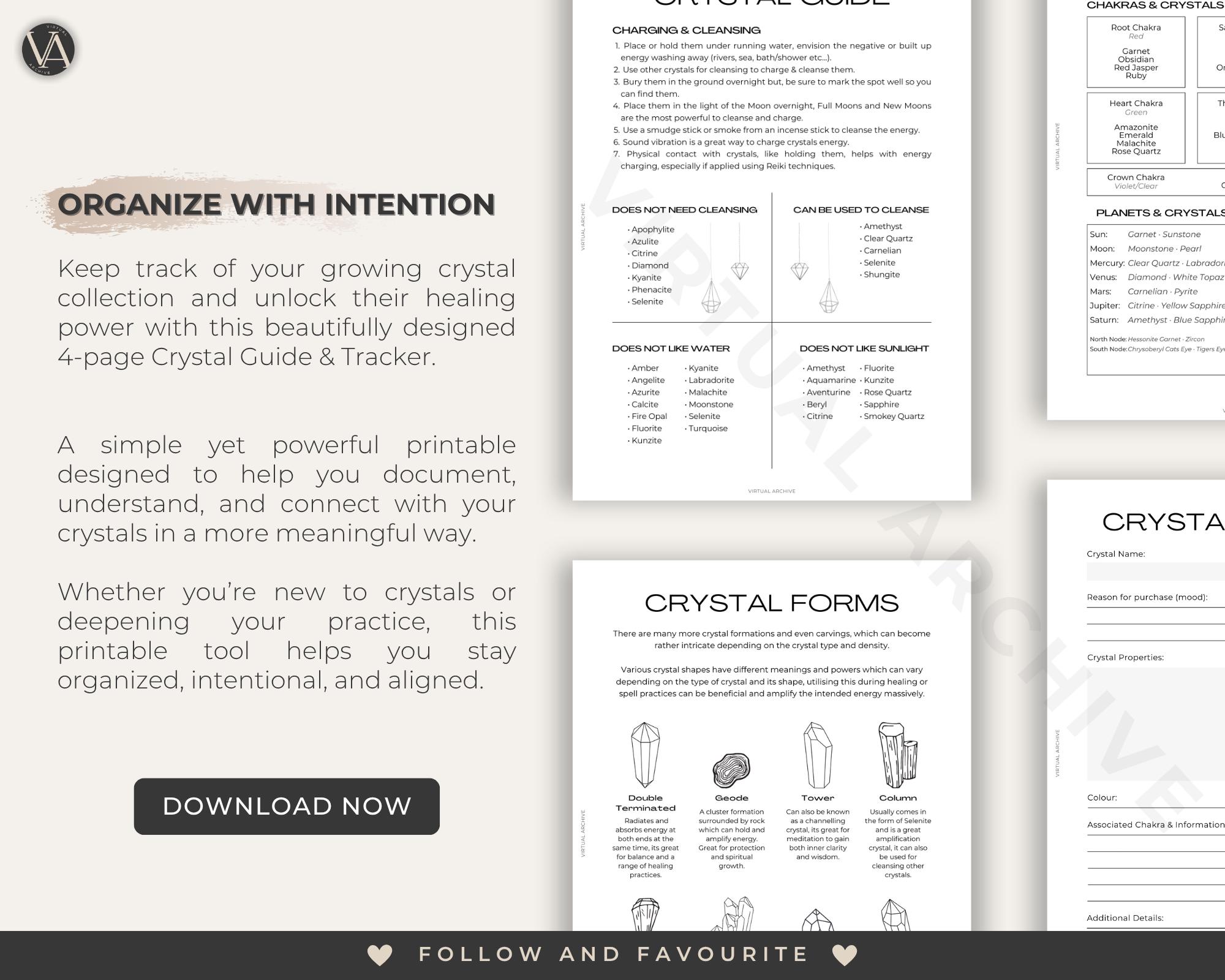 Crystal Guide & Tracker | Gemstones | Logbook Pages | Spirituality ...