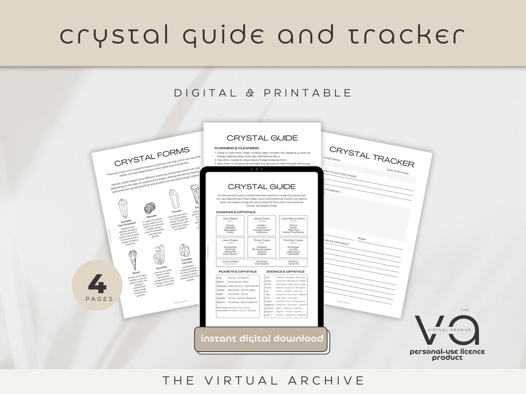 Crystal Guide & Tracker Gemstones Logbook Spirituality - Etsy