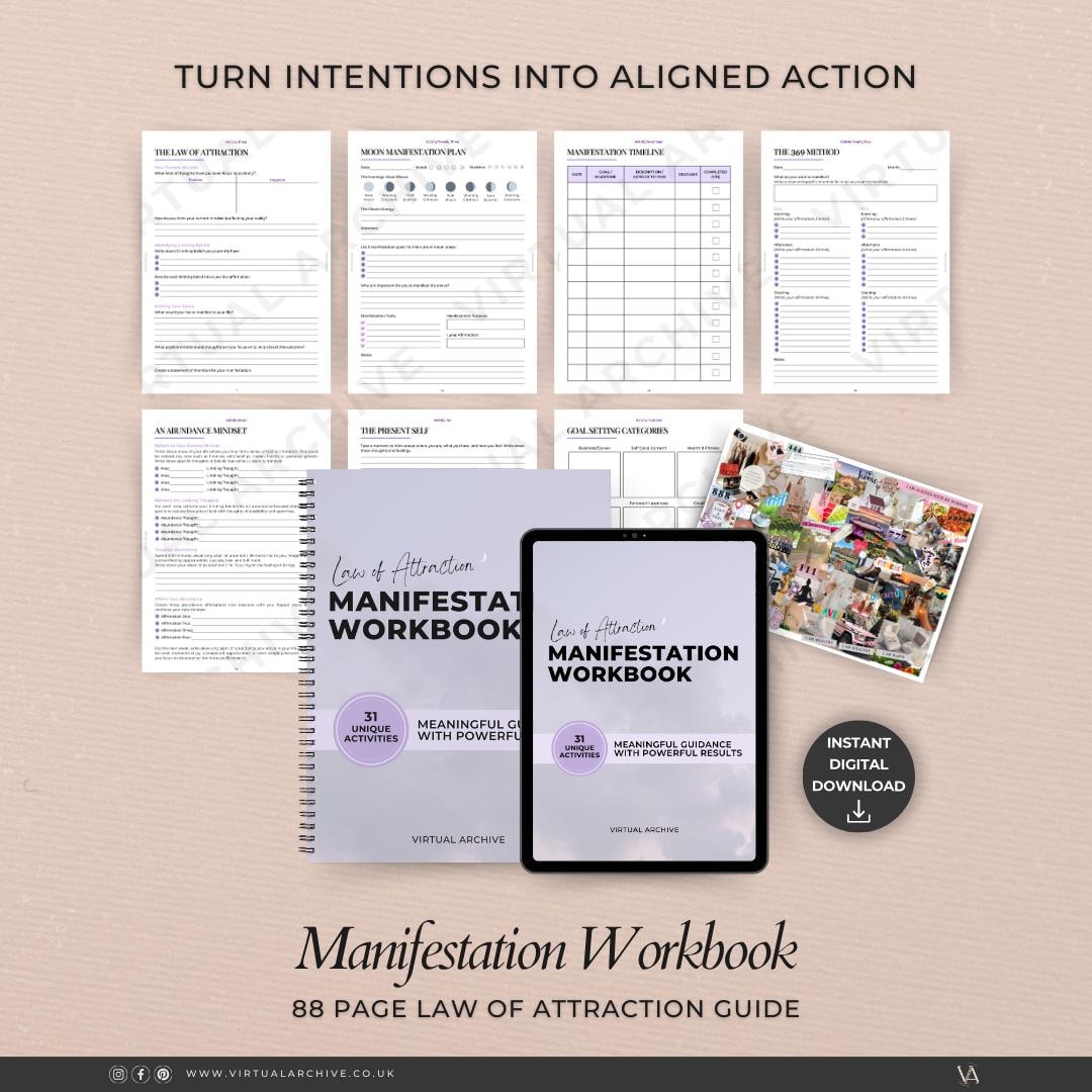 Manifestation Workbook: Law of Attraction Planner, Goal Setting Journal ...