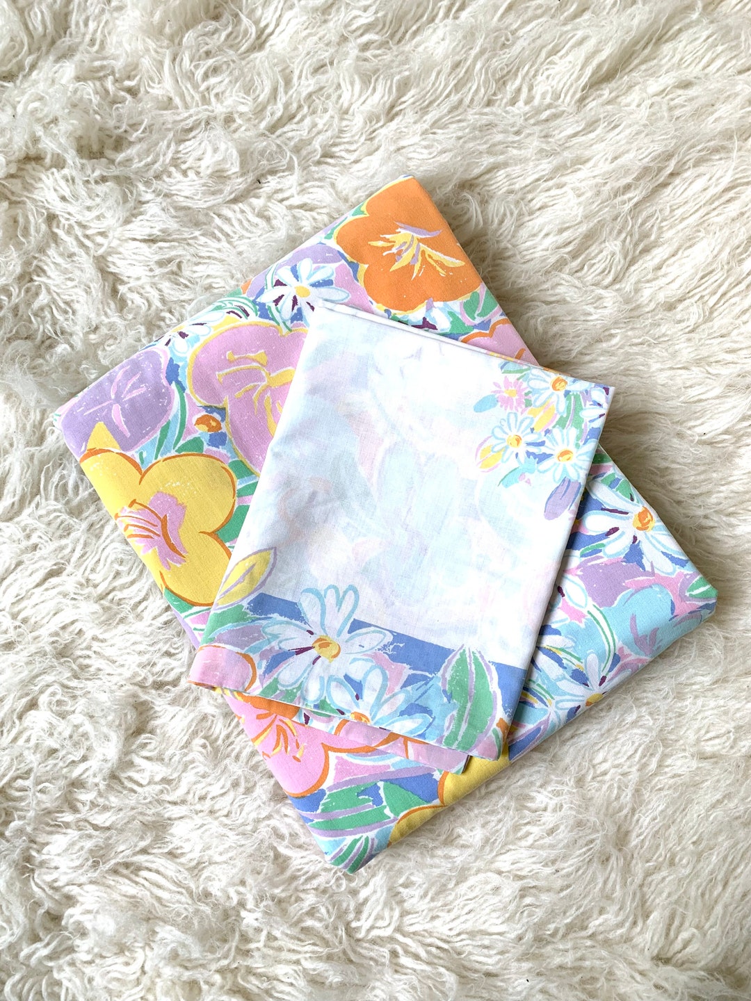 Vintage Retro 1980s 1990s Ken Done Pastel Floral Doona Quilt Cover 1 ...