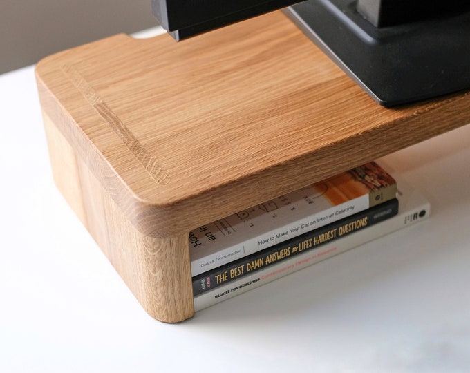 Oak Wood Monitor Stand, Computer Stand, Imac Stand, Gift for Him ...