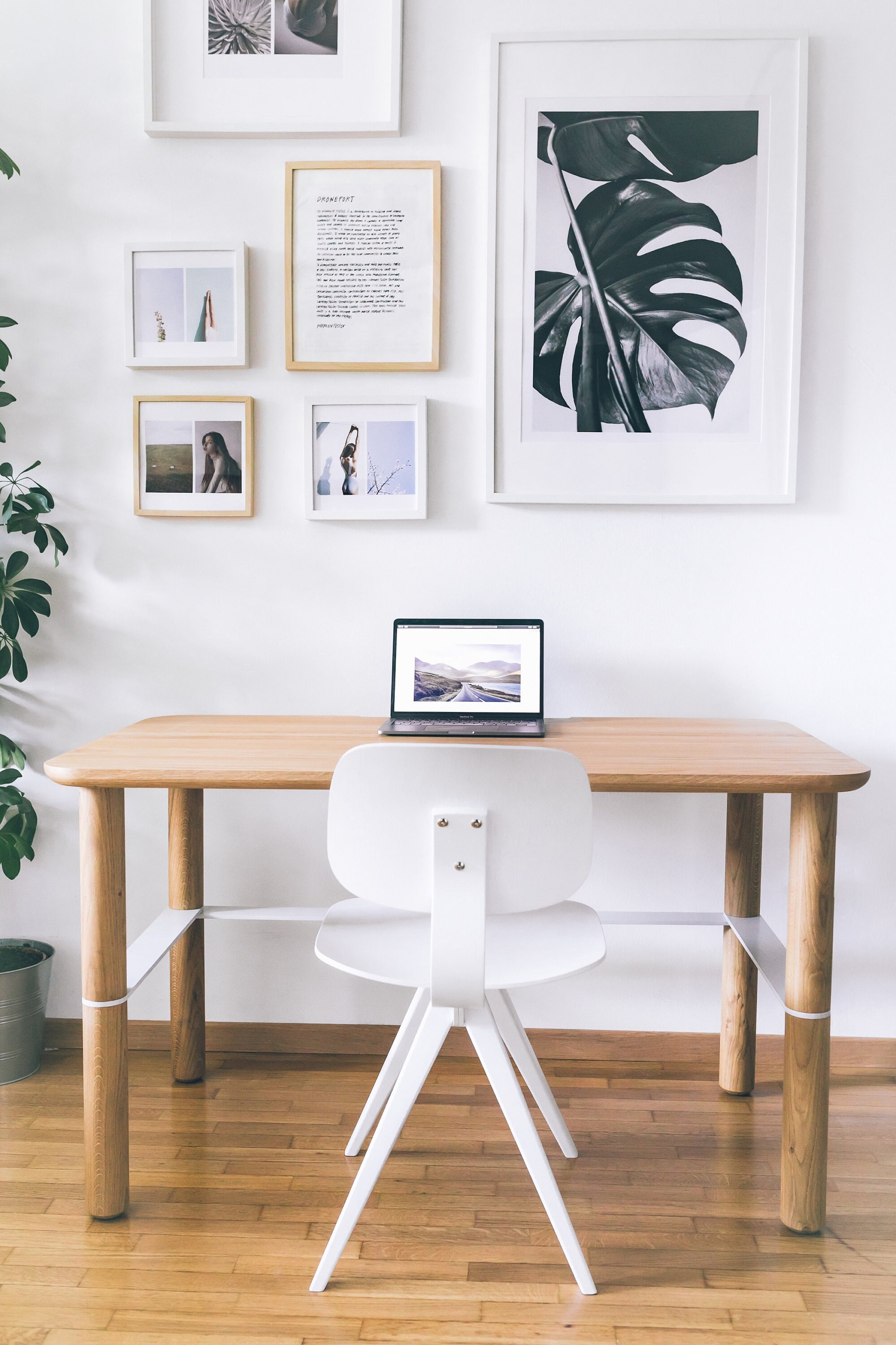 Wood Office Desk, Oak Wood Desk, Minimalist Office Desk, Wooden Desk ...