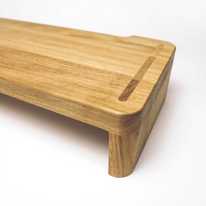 Oak Wood Monitor Stand Computer Stand Desk Storage | Etsy