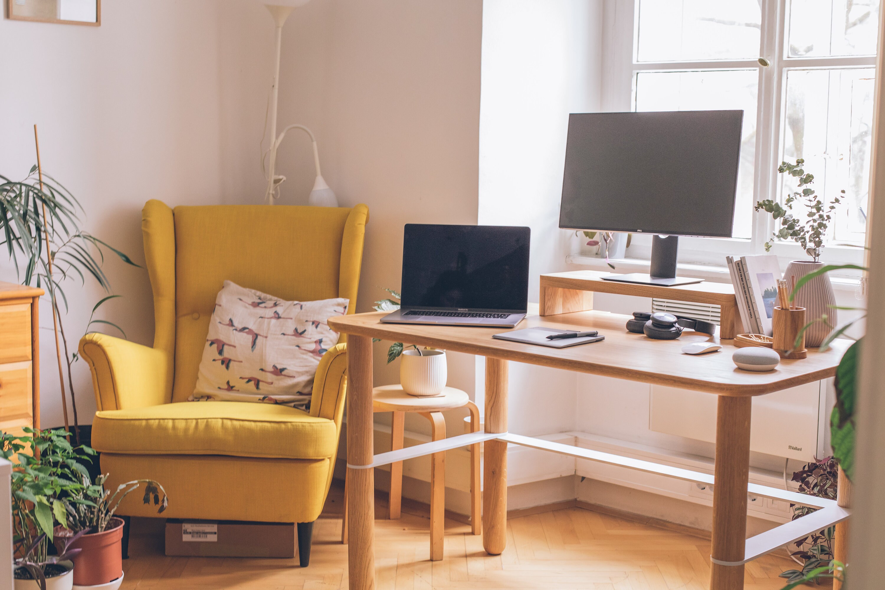 Wood Office Desk, Oak Wood Desk, Minimalist Office Desk, Wooden Desk ...