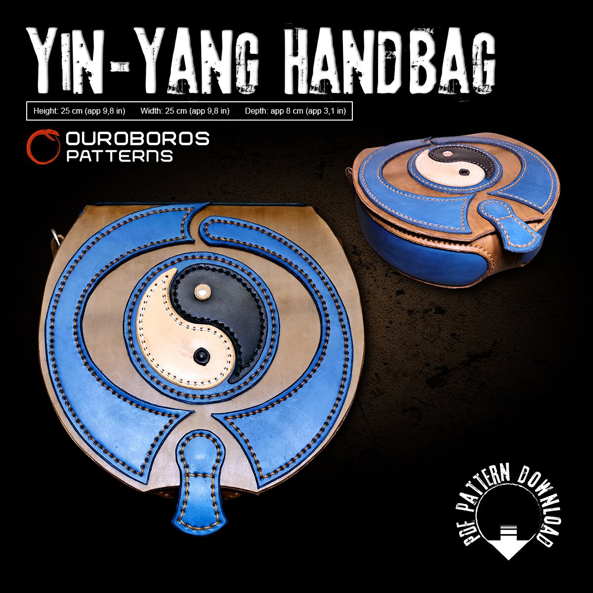 Yin & Yang Handbag DIY Leather Pattern PDF | Etsy